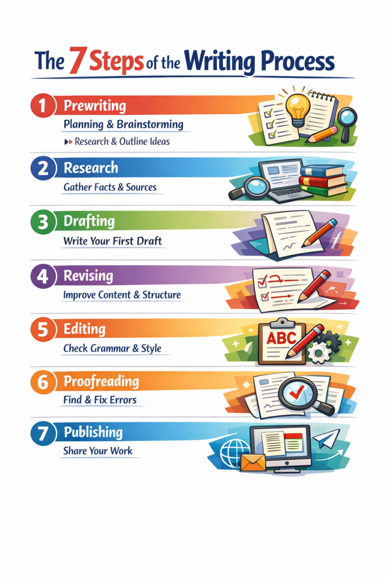 What Are the 7 Steps of Writing Skills? Complete Writing Process Guide